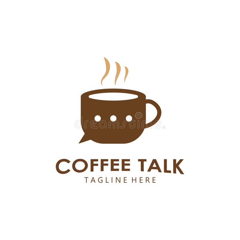 Coffee Talk Vector Logo Template for Coffee Shop Business Stock Vector ...