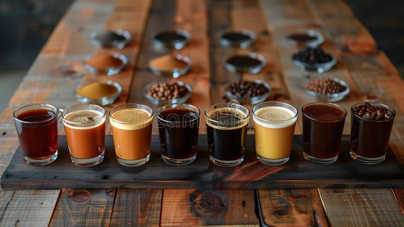 Coffee Tasting Session - Exploring Different Roasts Stock Illustration ...
