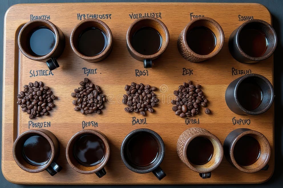 Coffee Sampling Experience stock illustration. Illustration of notes ...