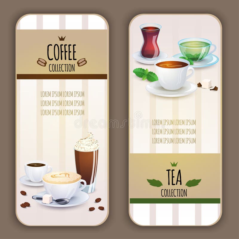 Coffee and Tea Collection Labels. Stock Illustration - Illustration of ...