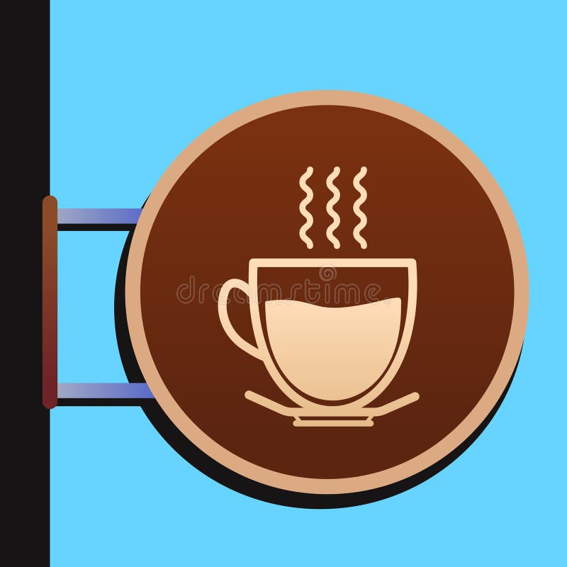 Cafe Shop Sign Age Vector Drawing Icon Stock Vector - Illustration of ...