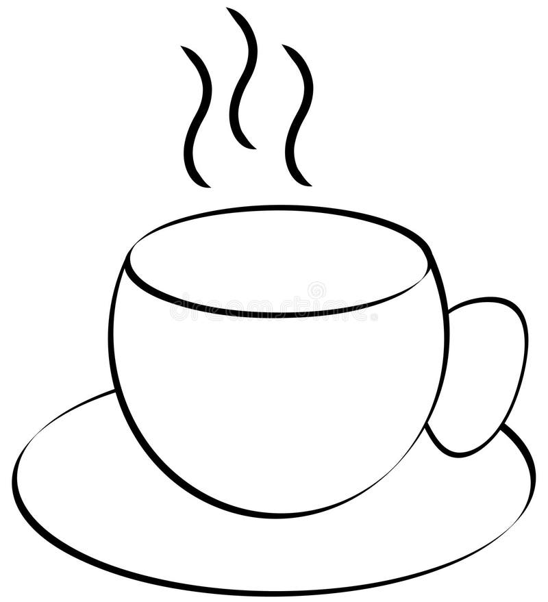 Coffee or tea cup outline stock vector. Illustration of cafe - 4699156