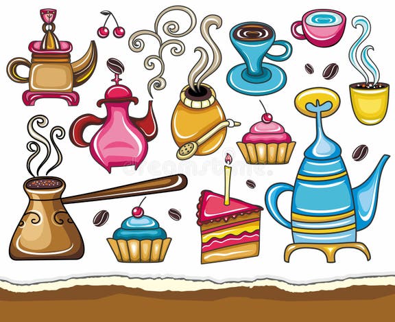 Coffee, and Tea Design Elements Stock Vector - Illustration of ...