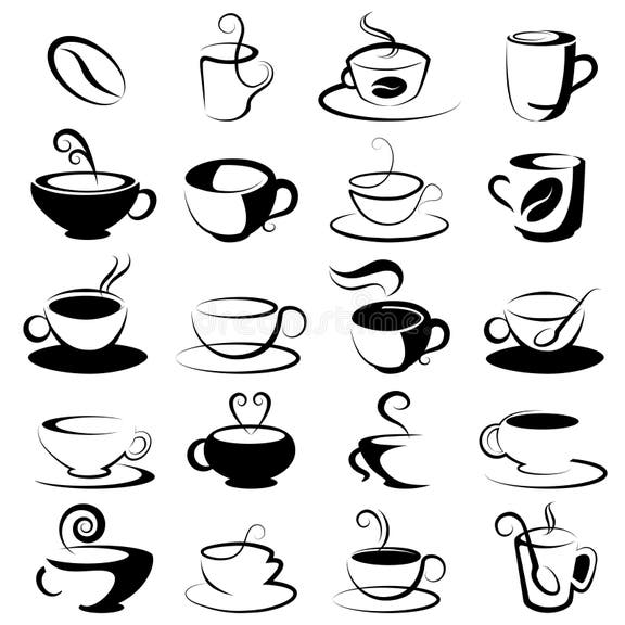 Coffee and Tea Design Elements Stock Vector - Illustration of swirl ...