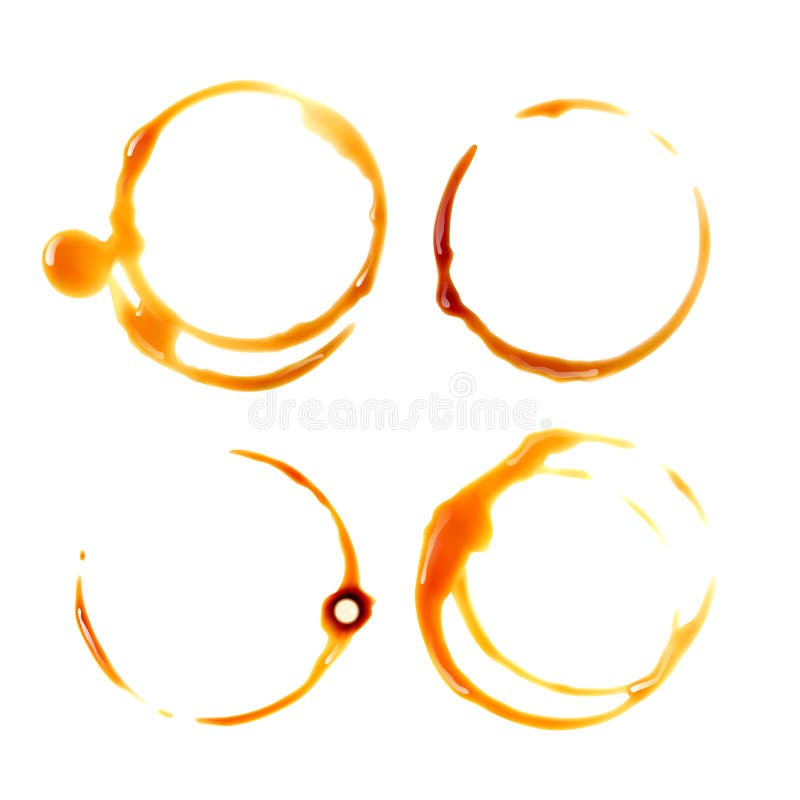 Coffee and Tea Stains Left by Cup Bottoms Set Stock Vector ...