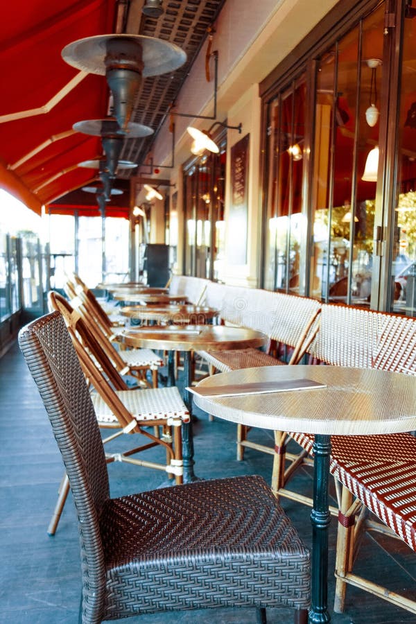 Coffee Terrace with Tables and Chairs Stock Image - Image of outside ...