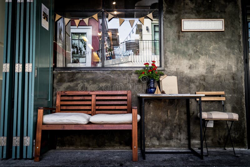 Coffee Terrace with Tables and Chairs Stock Photo - Image of cafe ...