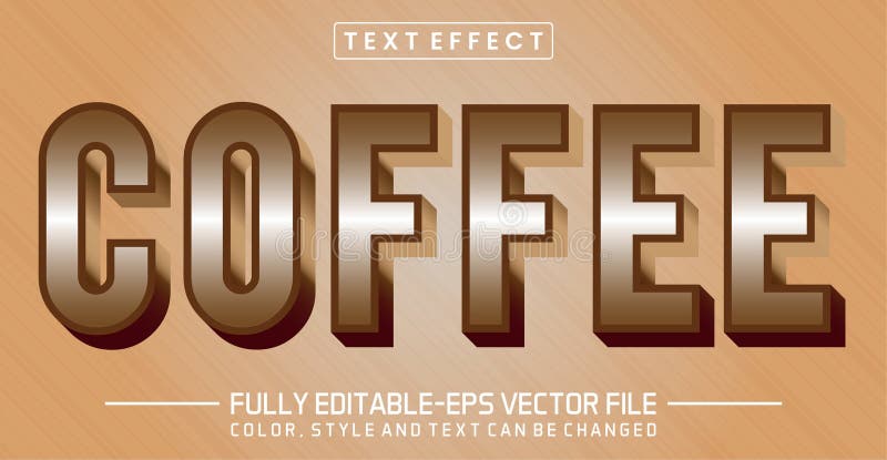 Coffee Text Editable Style Effect Stock Vector - Illustration of ...