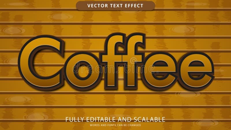 Coffee Text Effect Editable Eps File Stock Vector - Illustration of ...