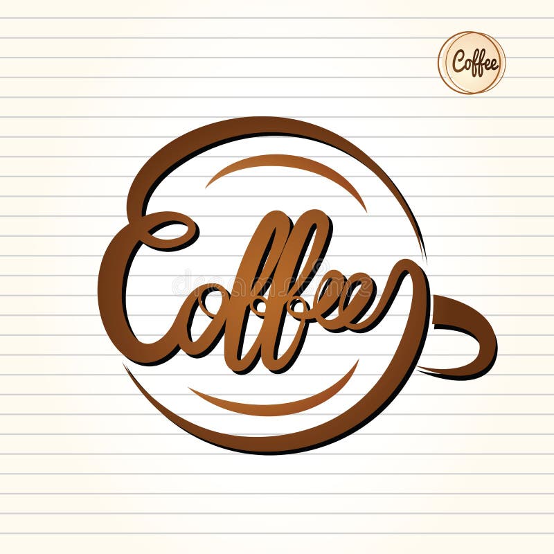 Coffee with text stock illustration. Illustration of background - 16886565