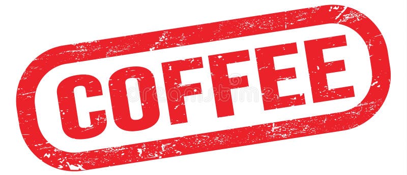 COFFEE, Text on Red Rectangle Stamp Sign Stock Illustration ...