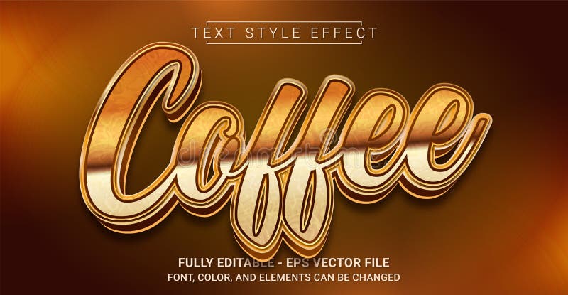 Coffee Text Style Effect. Editable Graphic Text Template Stock Vector ...