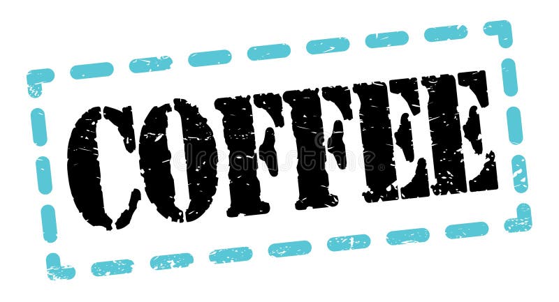 COFFEE Text Written on Blue-black Stamp Sign Stock Illustration ...