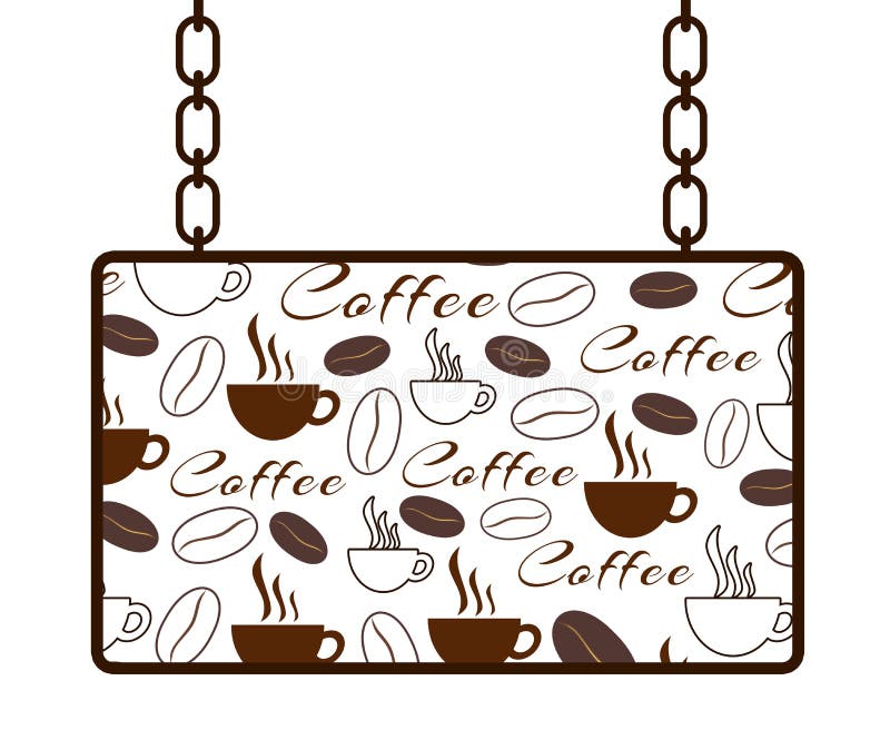 Coffee Texture Signboard stock illustration. Illustration of canteen ...
