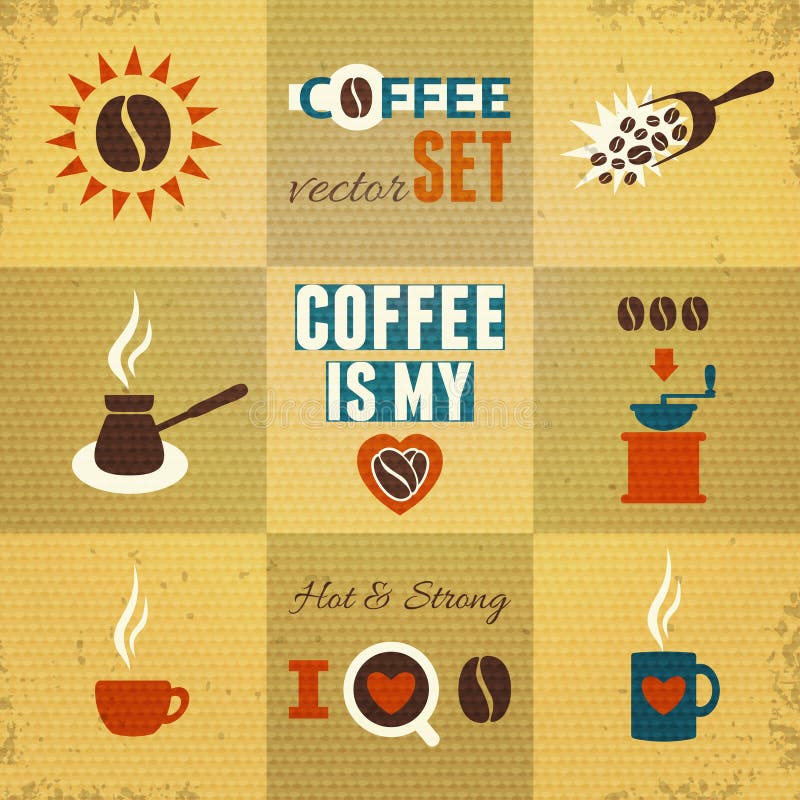 Coffee Theme Set. Vector Illustration, Eps10 Stock Vector ...