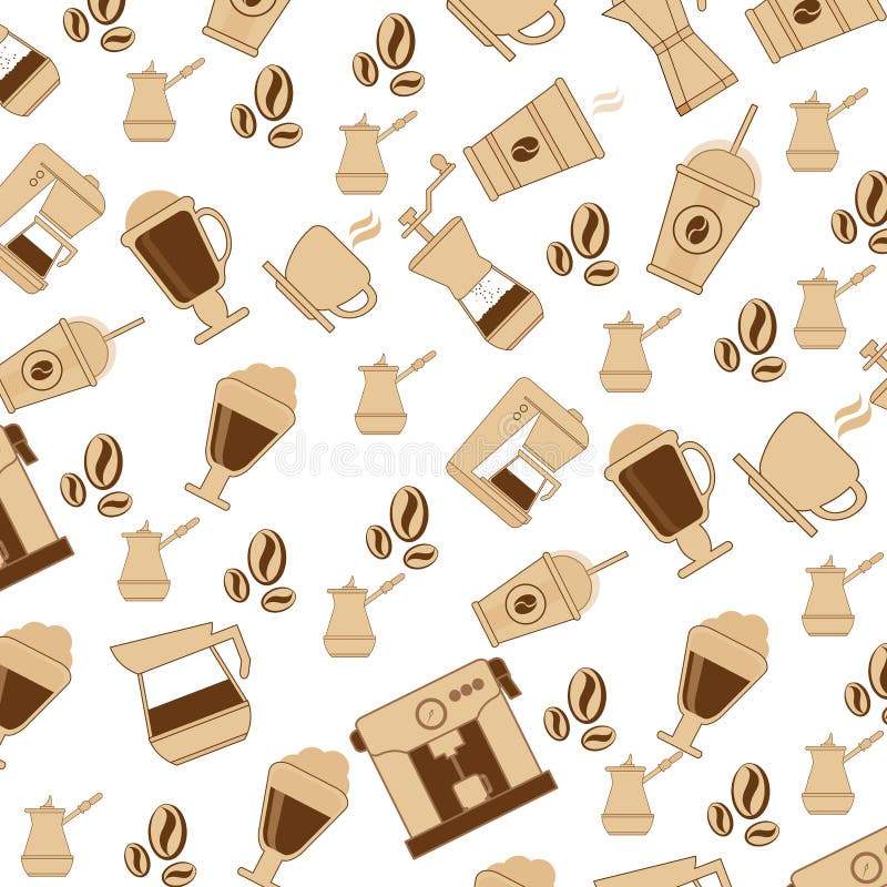 Coffee Theme Wallpaper Icon Stock Illustration - Illustration of ...