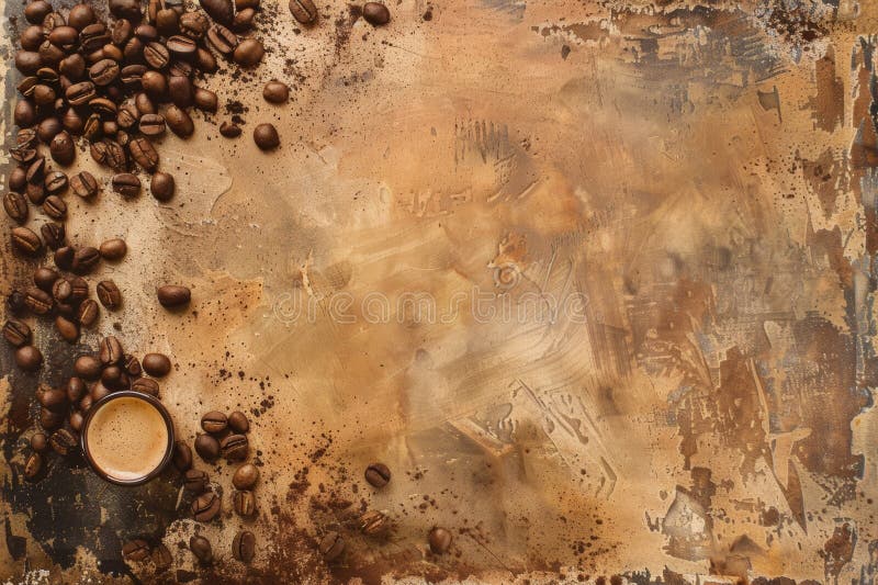 Coffee-themed Backdrop with Scattered Beans and a Cup, Ideal for ...