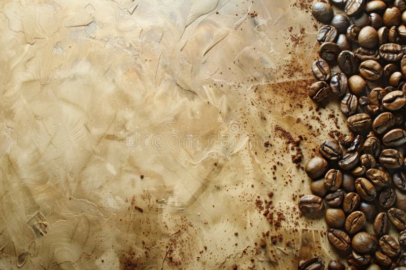 Coffee Themed Backdrop with a Textured Surface and Scattered Coffee ...