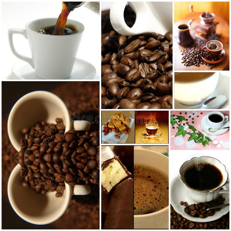 Coffee collage stock photo. Image of food, caffeine, black - 13379150