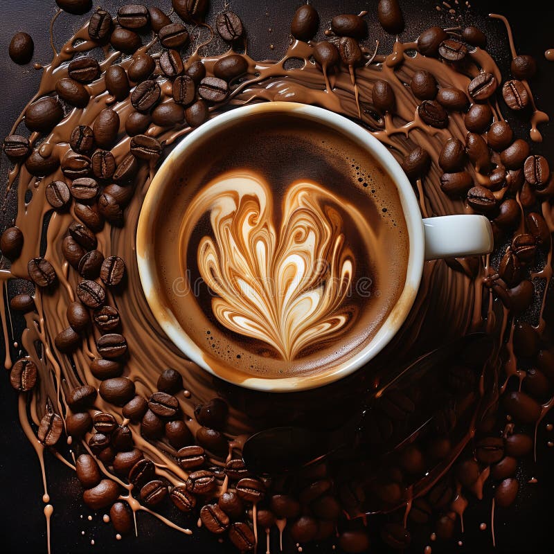 Coffee-themed, Featuring Coffee Beans, a Cup of Coffee, or Coffee Art ...