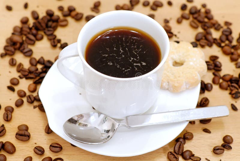 Pouring Fresh Brewed Coffee in White Cup Stock Photo - Image of cube ...