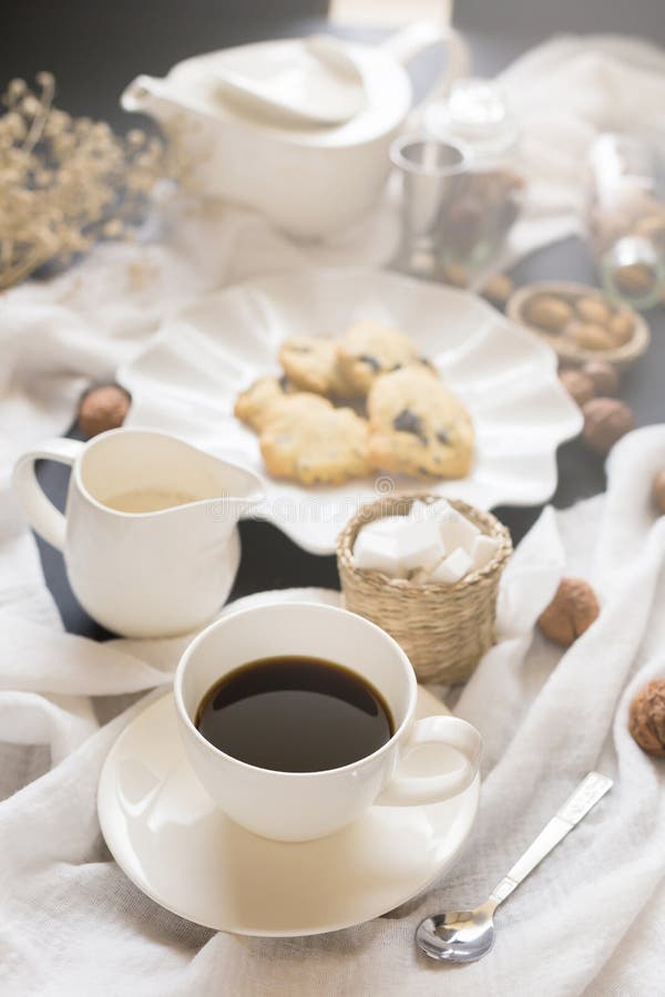 Coffee Time Break Cafe and Chocolate Chip Cookies Leisure Relaxation ...