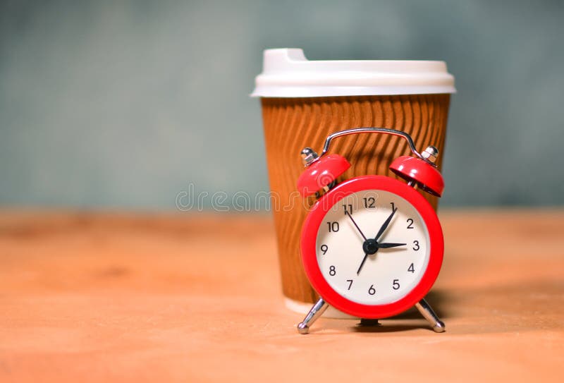 Coffee Time or Coffee Break Concept with Cup of Coffee and Clock Stock ...
