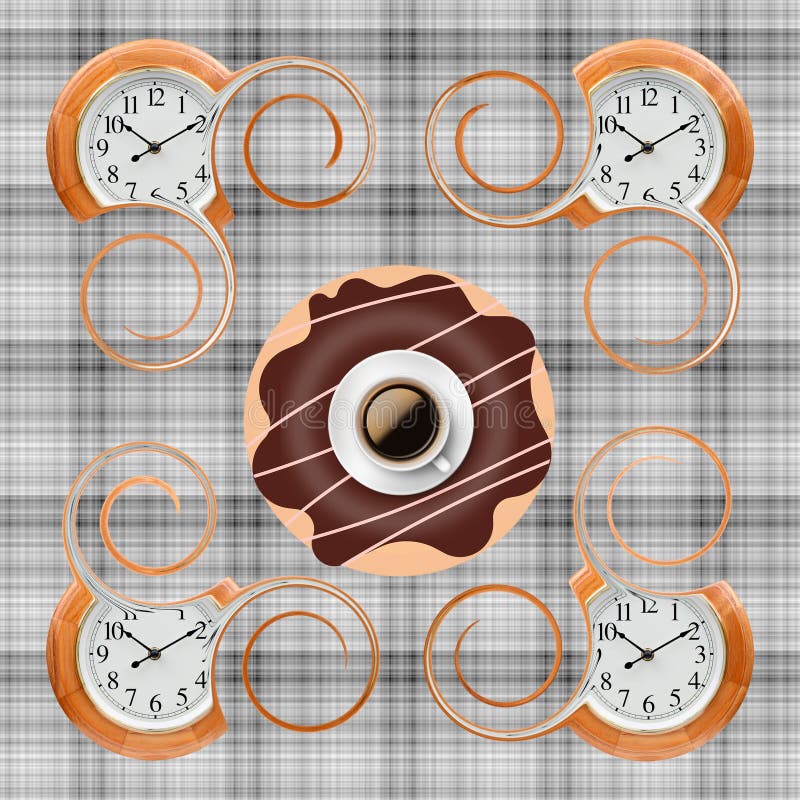 Coffee Time Composition. Top View. Coffee Time Symbol. Interesting Idea ...