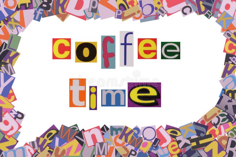 Coffee Time from Cut Newspaper Letters into a Speech Bubble from ...