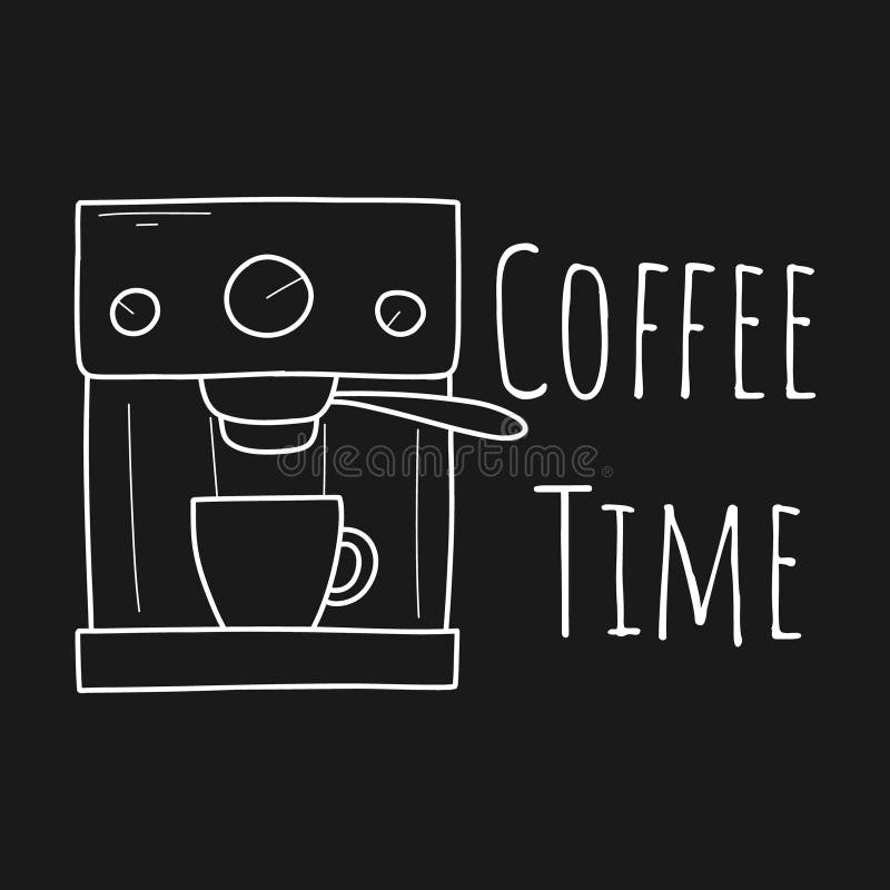 Coffee Time in Doodle Style. Vector Illustration. Lettering Coffee Time ...