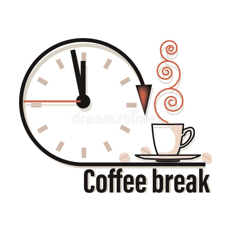 Tea Break. Clock, Tea Time Icon, Emblem. Green Tea. Cup, Green Fresh ...