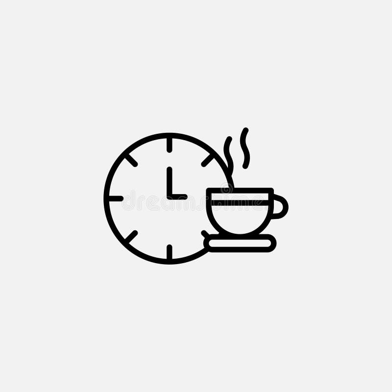 Coffee Timeline in Thin Line Black Color. Flat Simple Vector Symbols ...