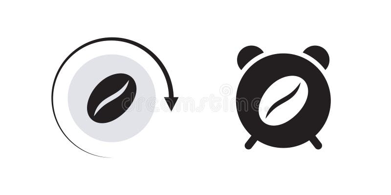 Coffee Time Icons. Badges and Labels. Clock Icons with Coffee Stock ...