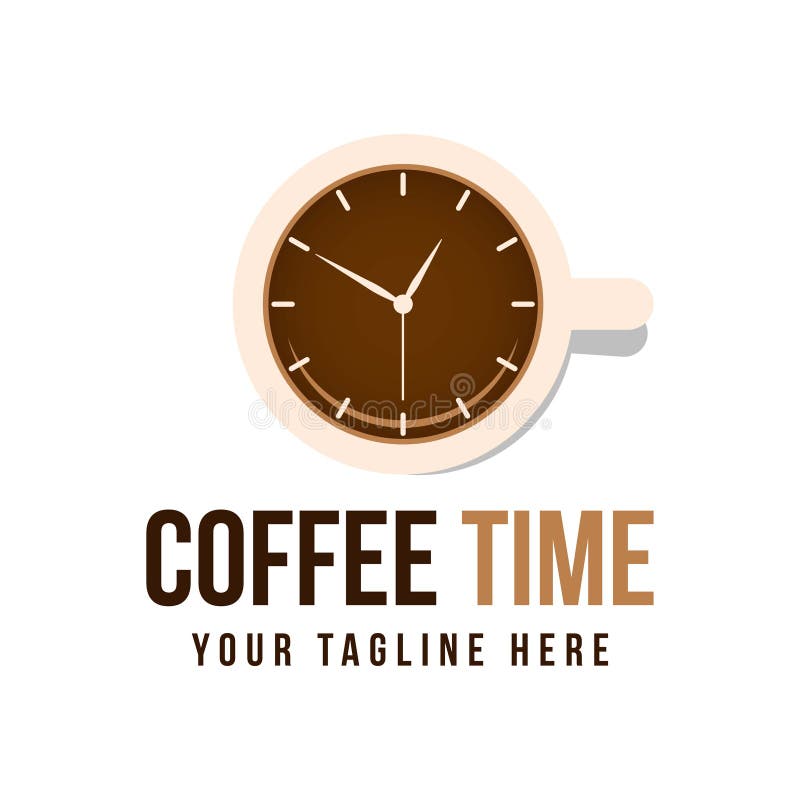 Coffee Time Logo Design Vector Template Stock Vector - Illustration of ...