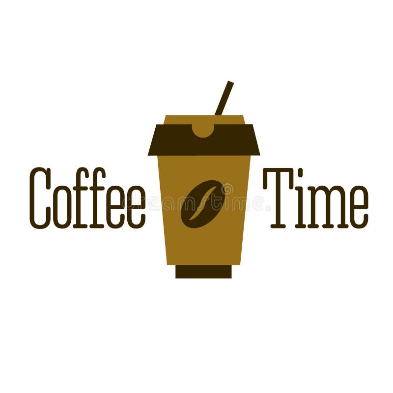 Coffee time logo design. stock vector. Illustration of white - 65963854