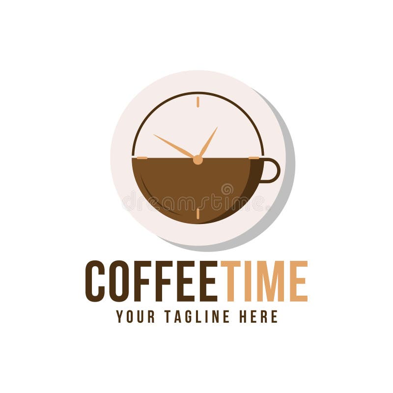 Coffee Time Logo Design Vector Template Stock Vector - Illustration of ...