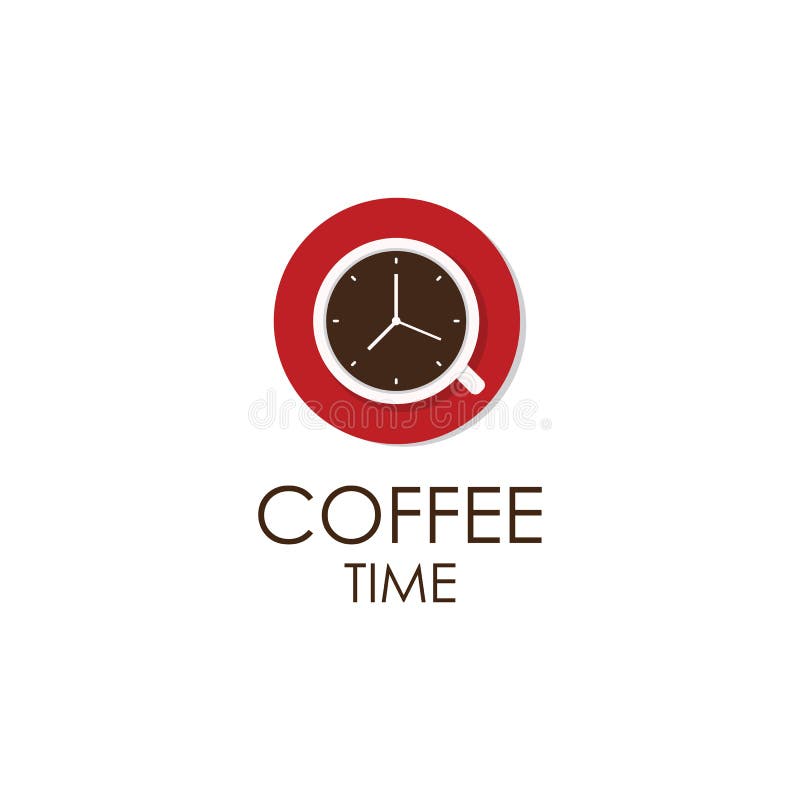 Coffee Time Vector Illustration Logo Template with Flat Concept Stock ...