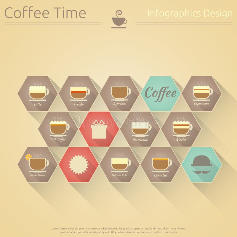 Coffee Infographic Elements.types of Coffee Drinks Stock Vector ...