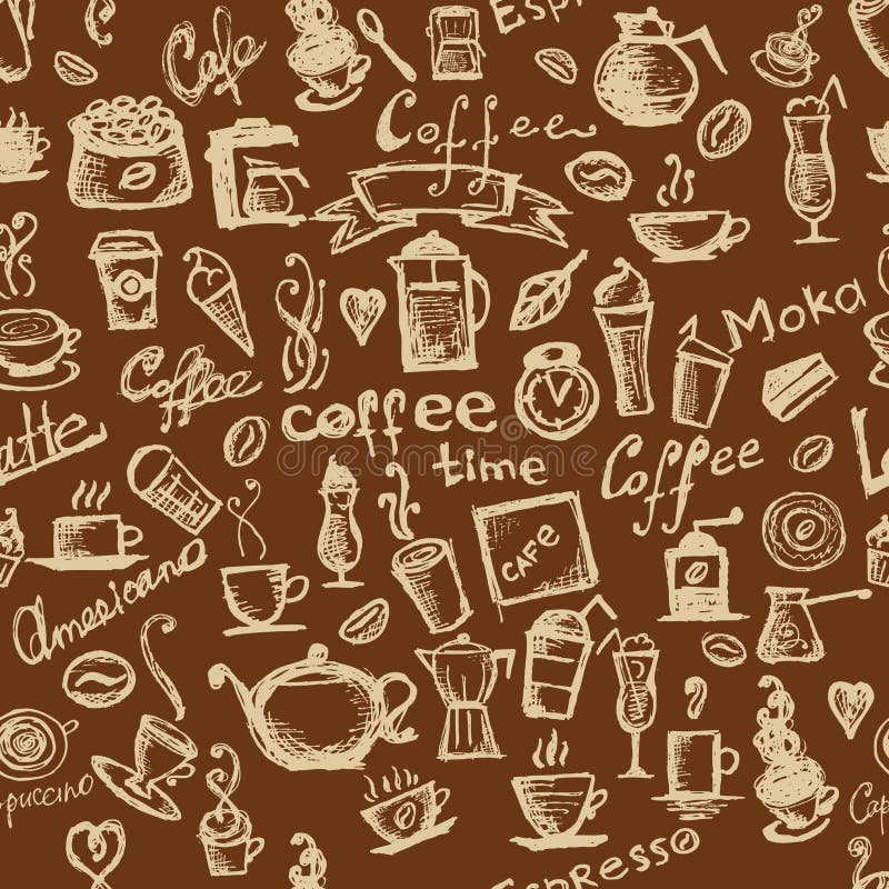 Coffee Time, Seamless Background for Your Design Stock Vector ...
