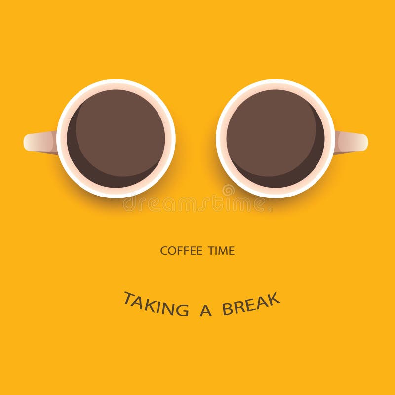 Coffee Time, Taking a Break Poster Advertisement Flayers Stock Vector ...