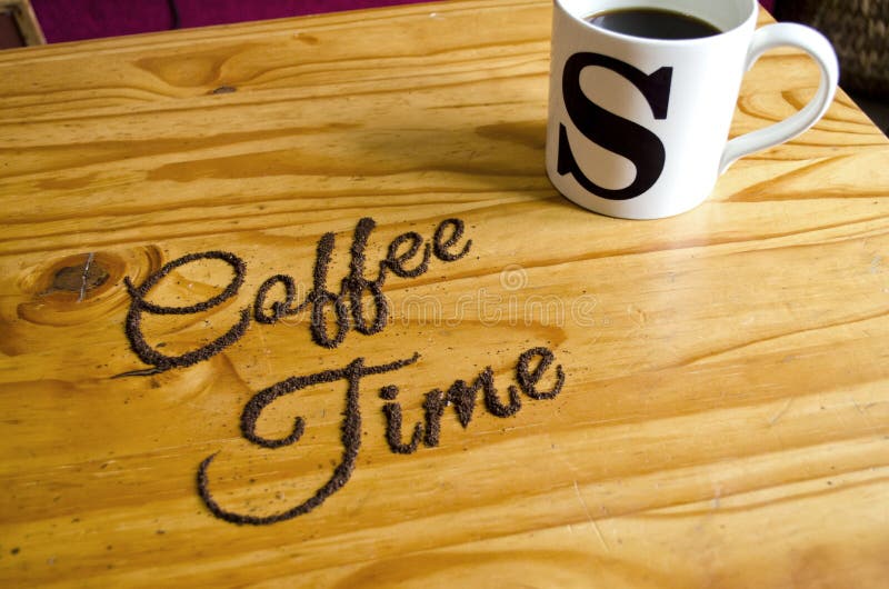 Coffee Time Typography Design Stock Photo - Image of creative, writing ...