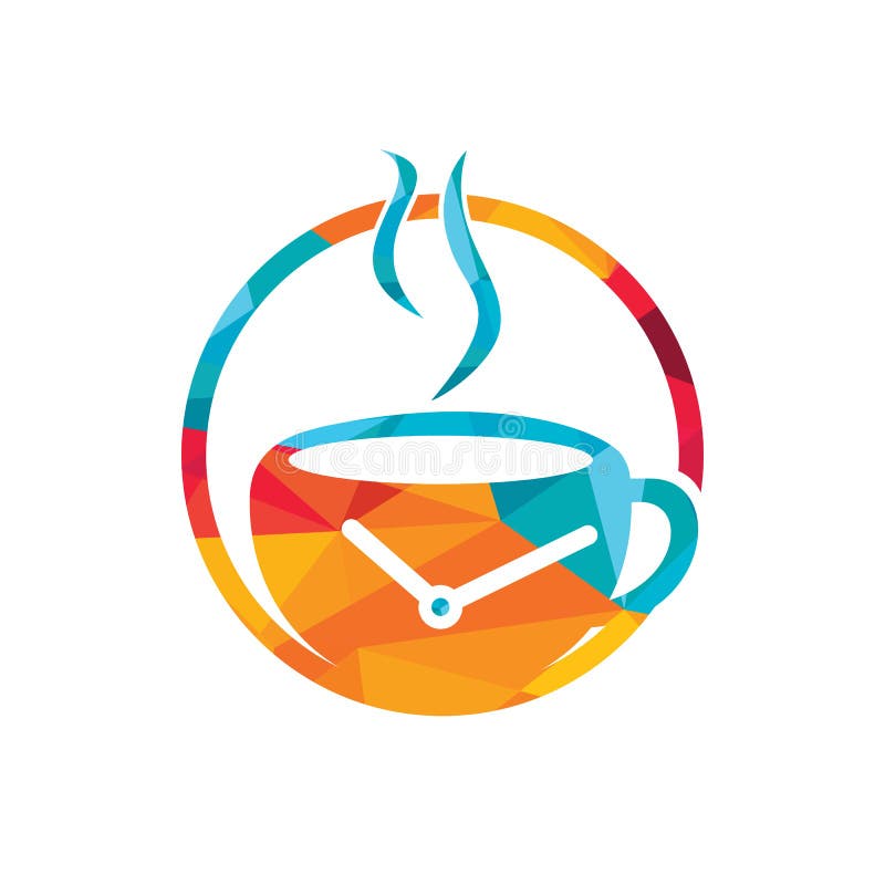 Coffee Time Vector Logo Design. Coffee Cup Time Clock Concept Design ...