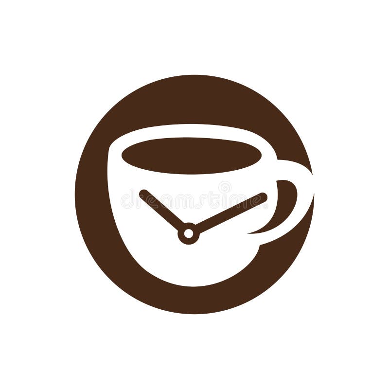 Coffee Time Vector Logo Design. Coffee Cup Time Clock Concept Design ...