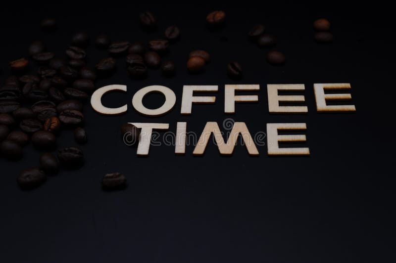 Coffee time write stock image. Image of logo, black - 358047749