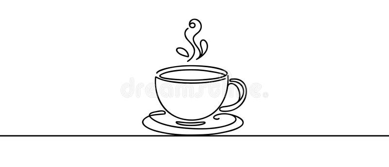 Coffee To Go. Cup of Coffee Continuous One Line Drawing Stock Vector ...