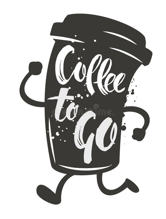 Coffee To Go Emblems Set. Take Away Coffee Labels. Vector Vintage ...
