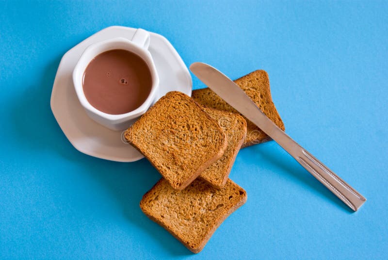 Coffee and Toast stock image. Image of snack, simple, blue - 3472273