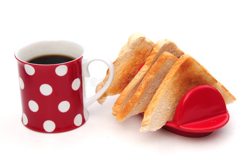 Coffee and toast stock image. Image of spotty, drink, breakfast - 6839157