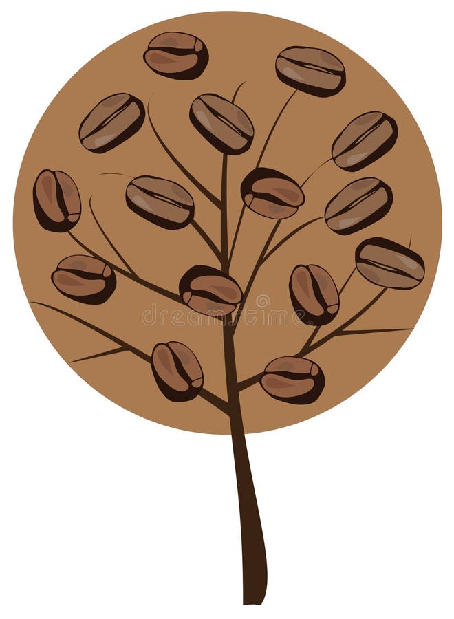 The coffee tree stock illustration. Illustration of cafe - 31967003