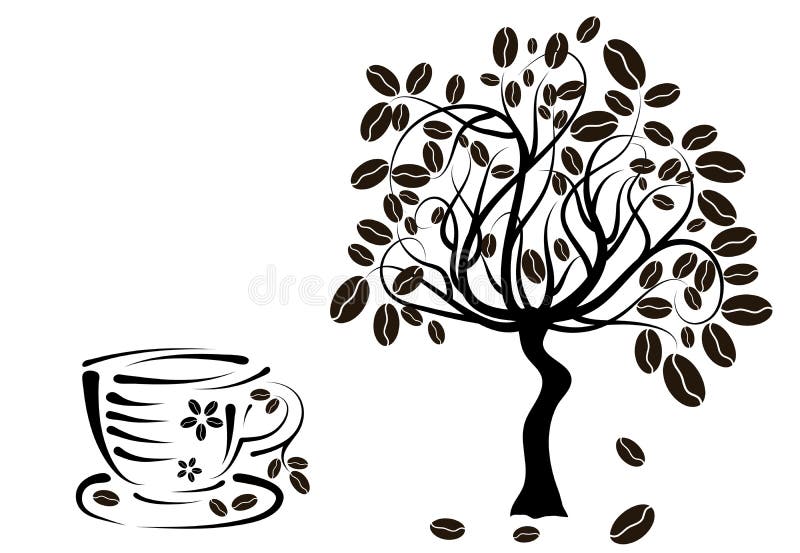 Coffee Tree in a Cup, Vector Stock Vector - Illustration of nature ...
